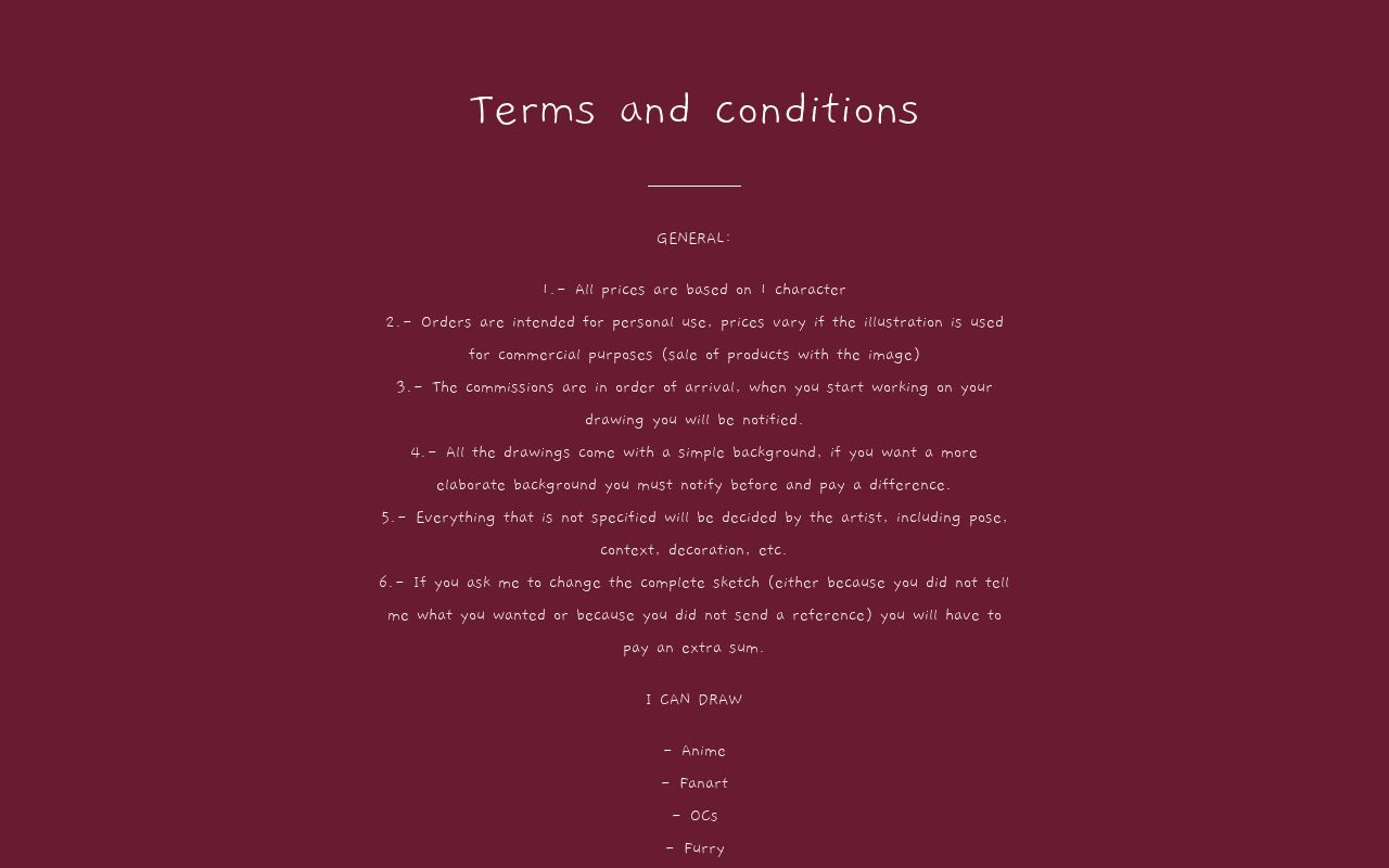 Terms and conditions